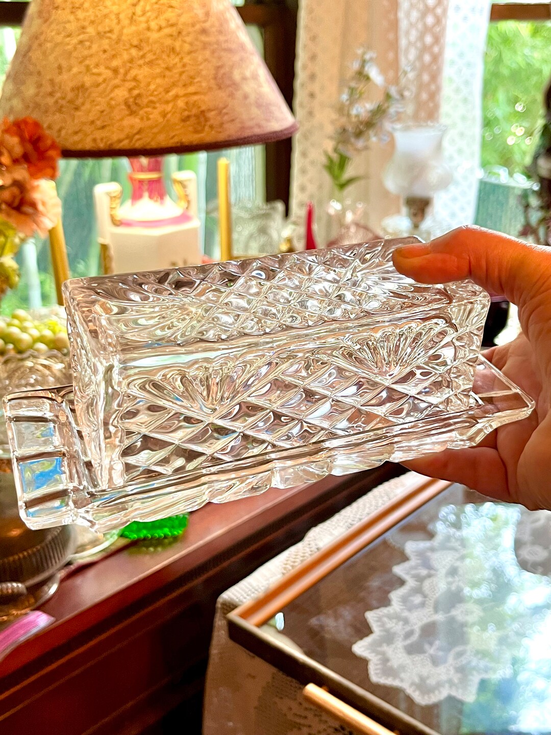 Vintage Godinger Shannon CRYSTAL Made Clear Pineapple Collection ...