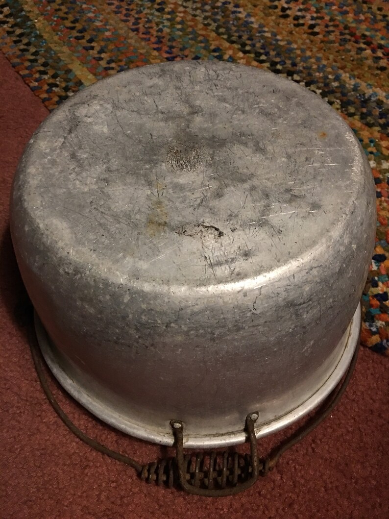 Rare Vintage Primitive ANTIQUE ALUMINUM KETTLE Coil Handle Pot | Etsy