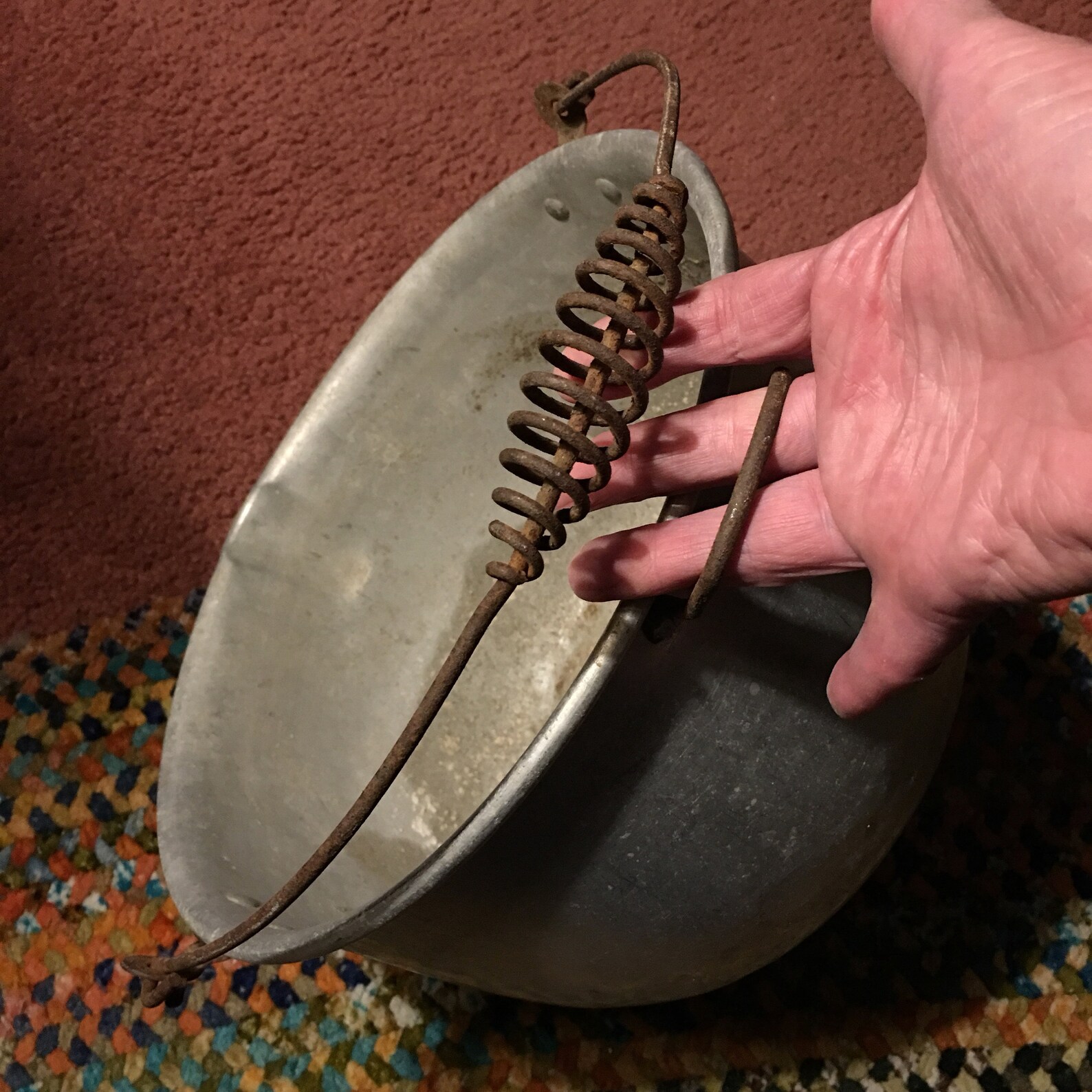 Rare Vintage Primitive ANTIQUE ALUMINUM KETTLE Coil Handle Pot | Etsy