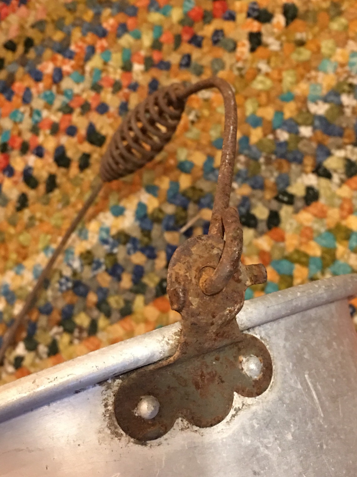 Rare Vintage Primitive ANTIQUE ALUMINUM KETTLE Coil Handle Pot | Etsy