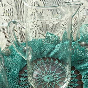 Vintage NOS Crystal RIEKES CRISA Beverage Pitcher & 6 Tumblers 7 Piece ...