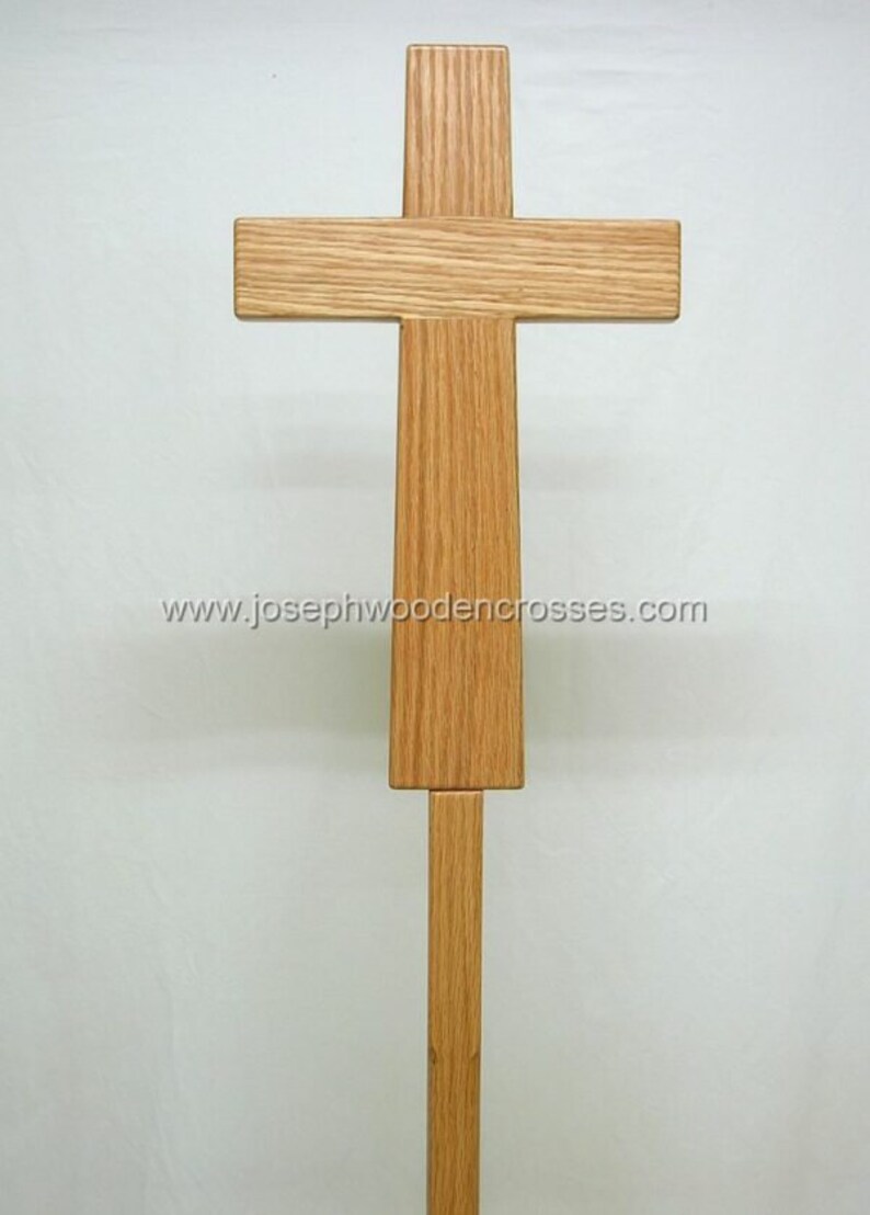Processional Cross Wood Oak With Wooden Cross Stand Base Religious ...