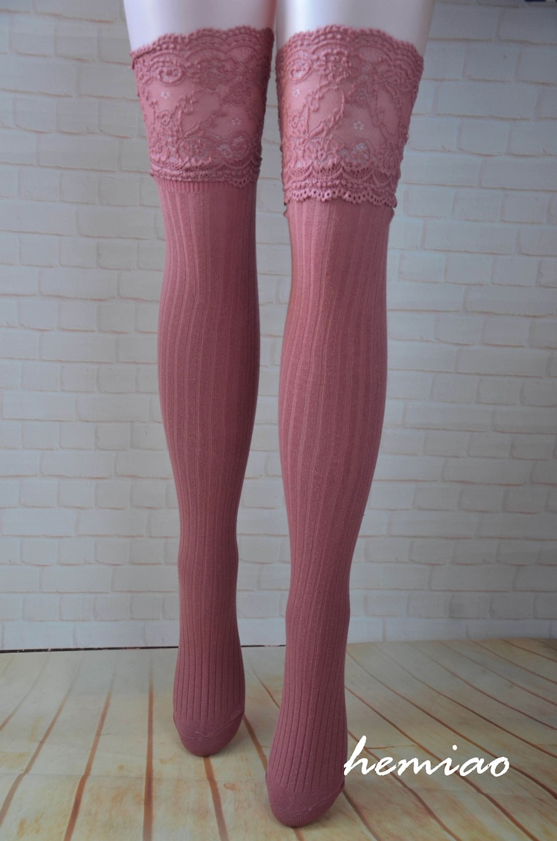 Pink Knee High Socks Thigh High Socks Pink Women Knee Socks - Etsy