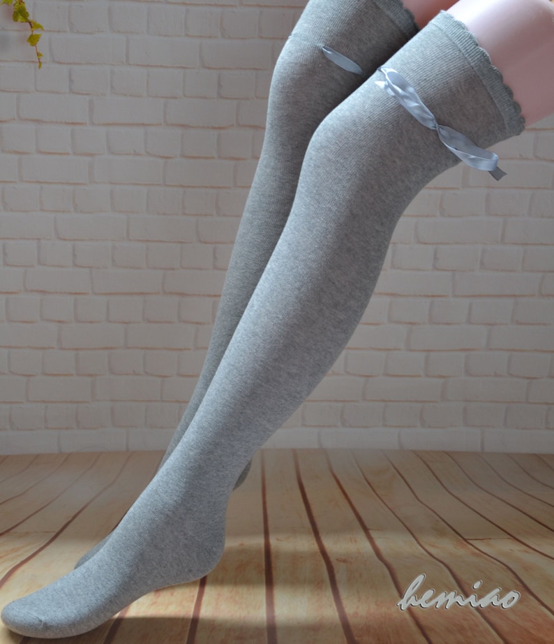LIGHT GRAY Boot Socksknee High Boot Socks girls Lace Boot - Etsy