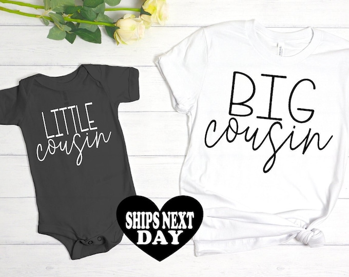 Big Cousin Little Cousin Shirts, Biggest Cousin Littlest Cousin, Gift for New Cousin, Cousin ...