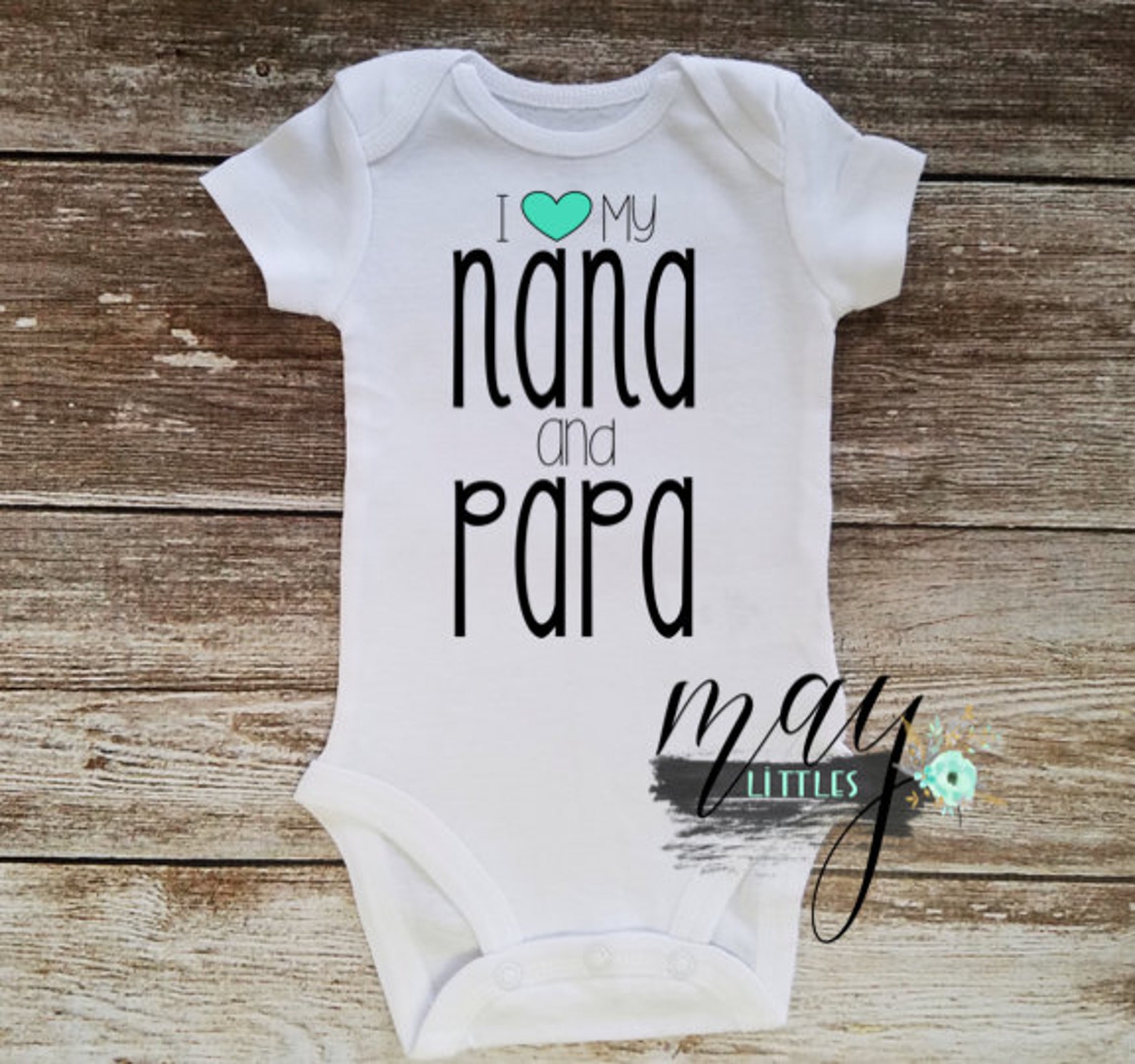 Custom I Love My Nana and Papa Grandparents Bodysuit Nana - Etsy