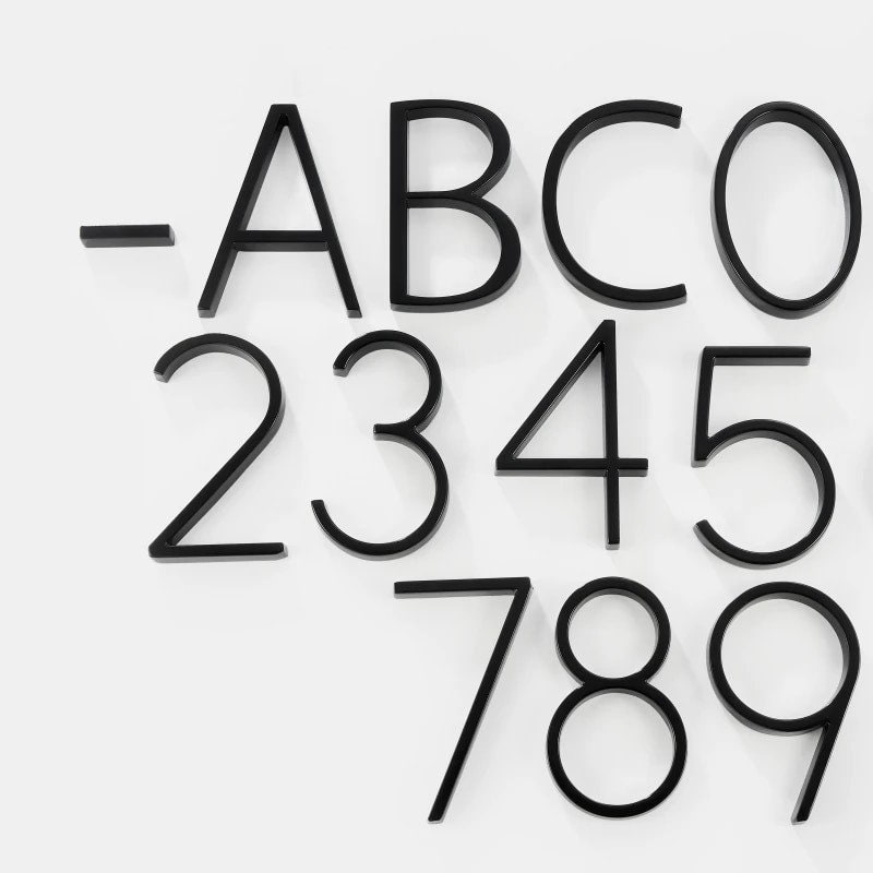 Black Modern House Numbers/ Black Metal House Numbers/ Address Sign ...