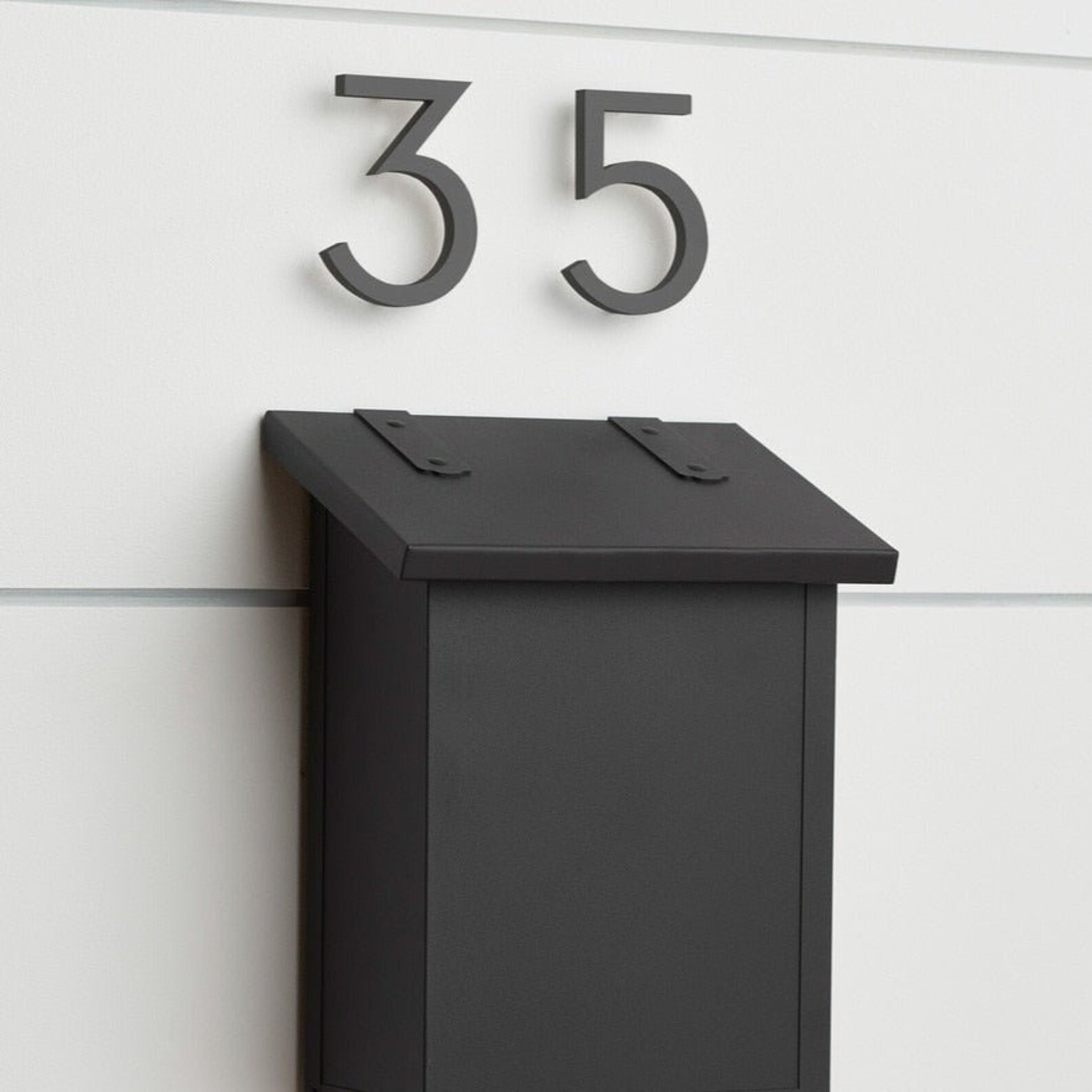 Black Metal House Numbers Floating House Numbers 10 & 15cm Modern House ...