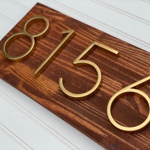 Gold Floating House Numbers/ Satin Gold House Numbers/ Floating Metal ...