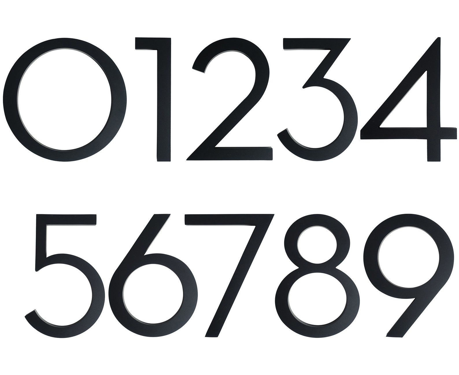 Black Metal House Numbers Floating House Numbers 10 & 15cm Modern House ...