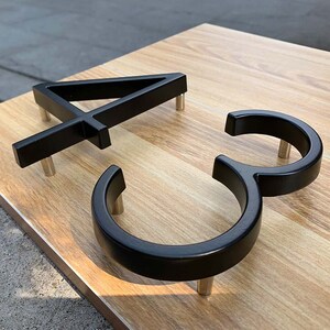 Black Modern House Numbers/ Black Metal House Numbers/ Address Sign ...