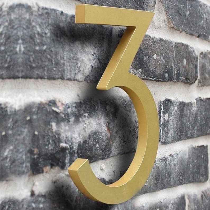 Gold House Numbers Floating House Numbers 10&15cm Metal House - Etsy