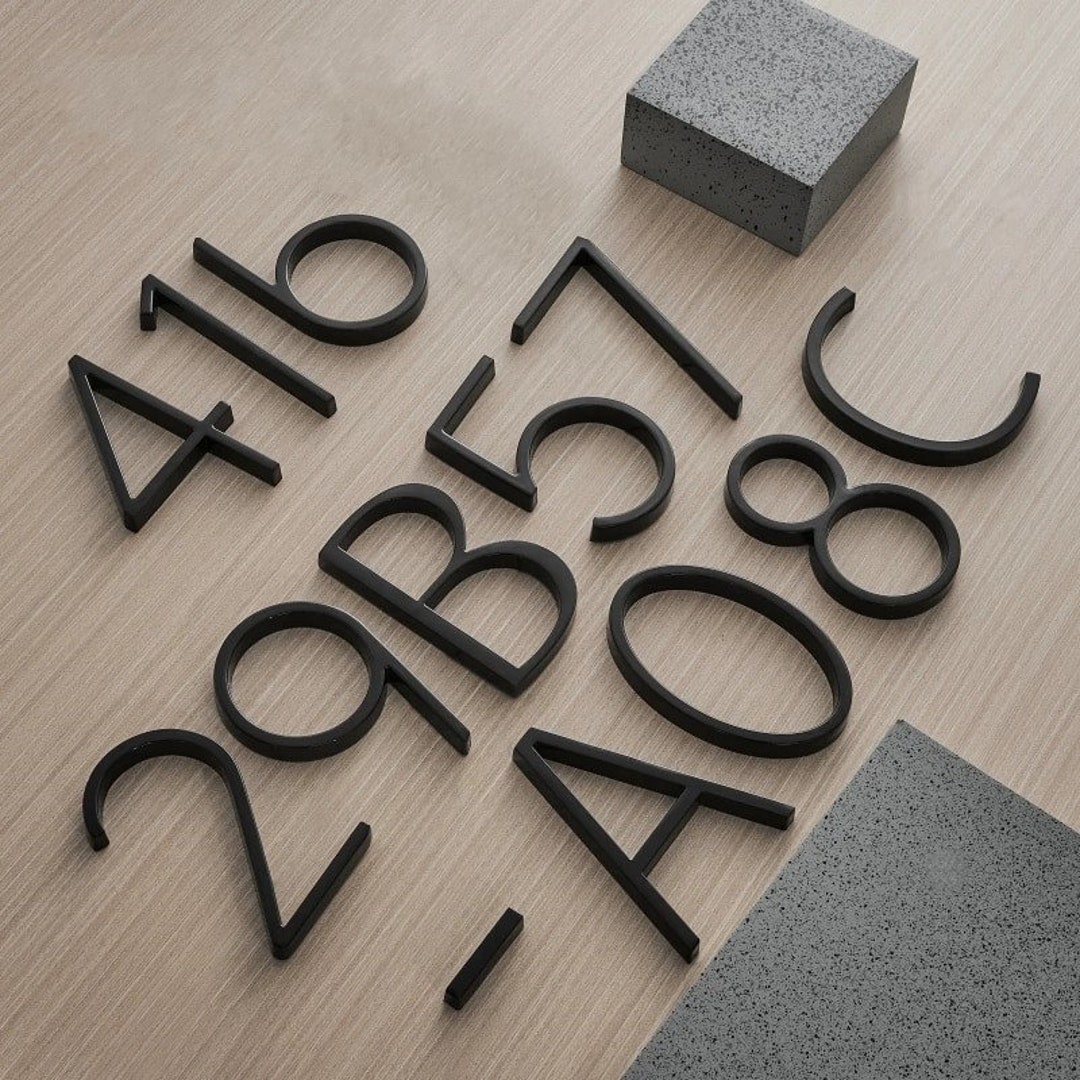 Black Floating House Numbers/ Black Metal House Numbers/ Floating Door ...