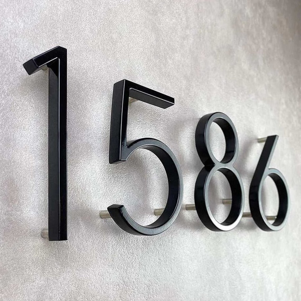 Black Floating House Numbers/ Black Metal House Numbers/ - Etsy UK