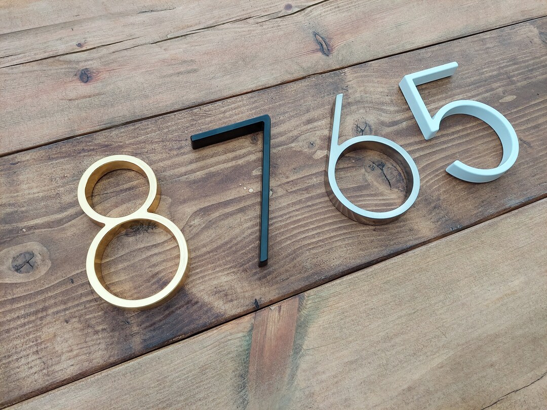Floating Silver House Numbers Silver House Numbers House - Etsy