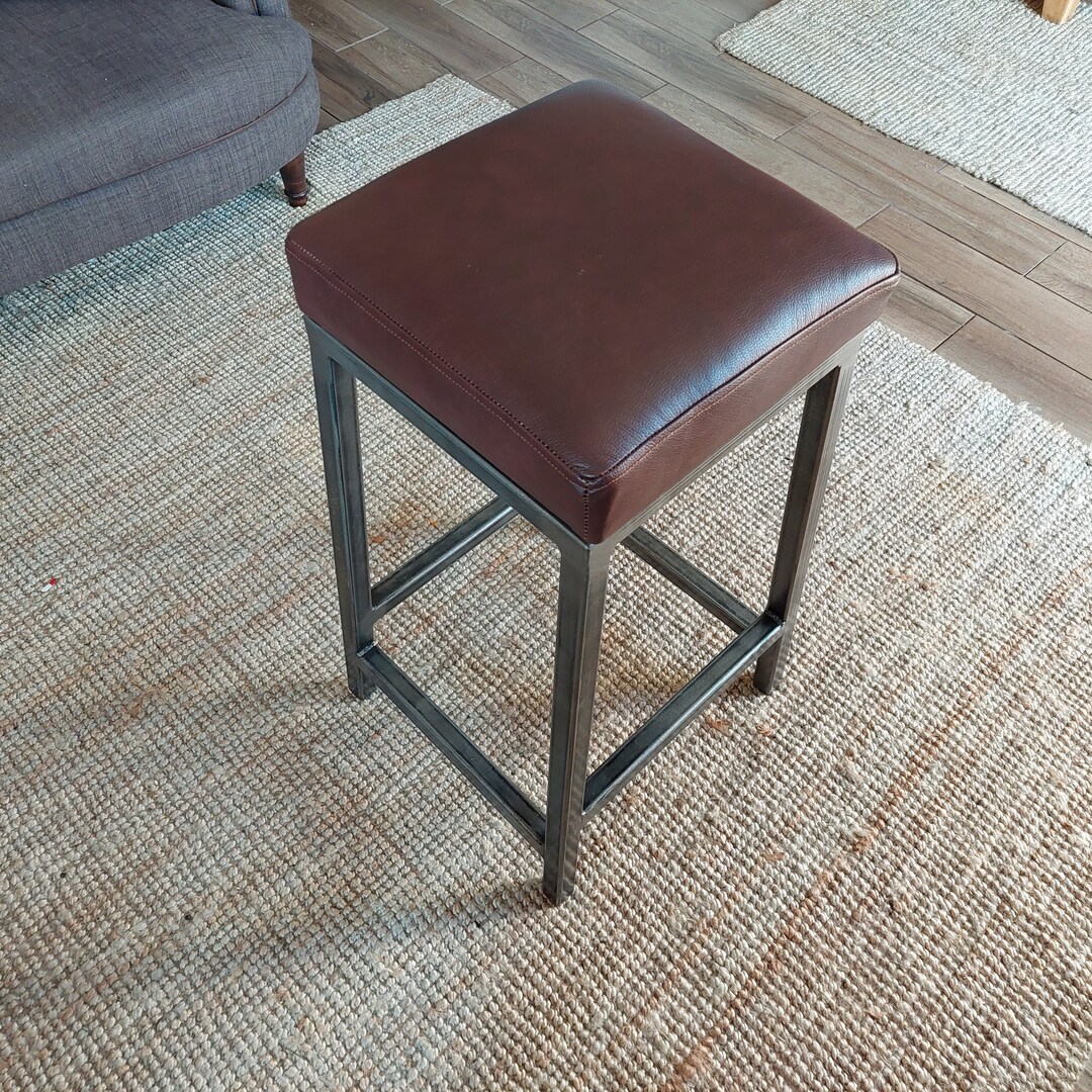 Custom Made Leather Bar Stool - Bar Stools Kitchen Counter Top Bar ...
