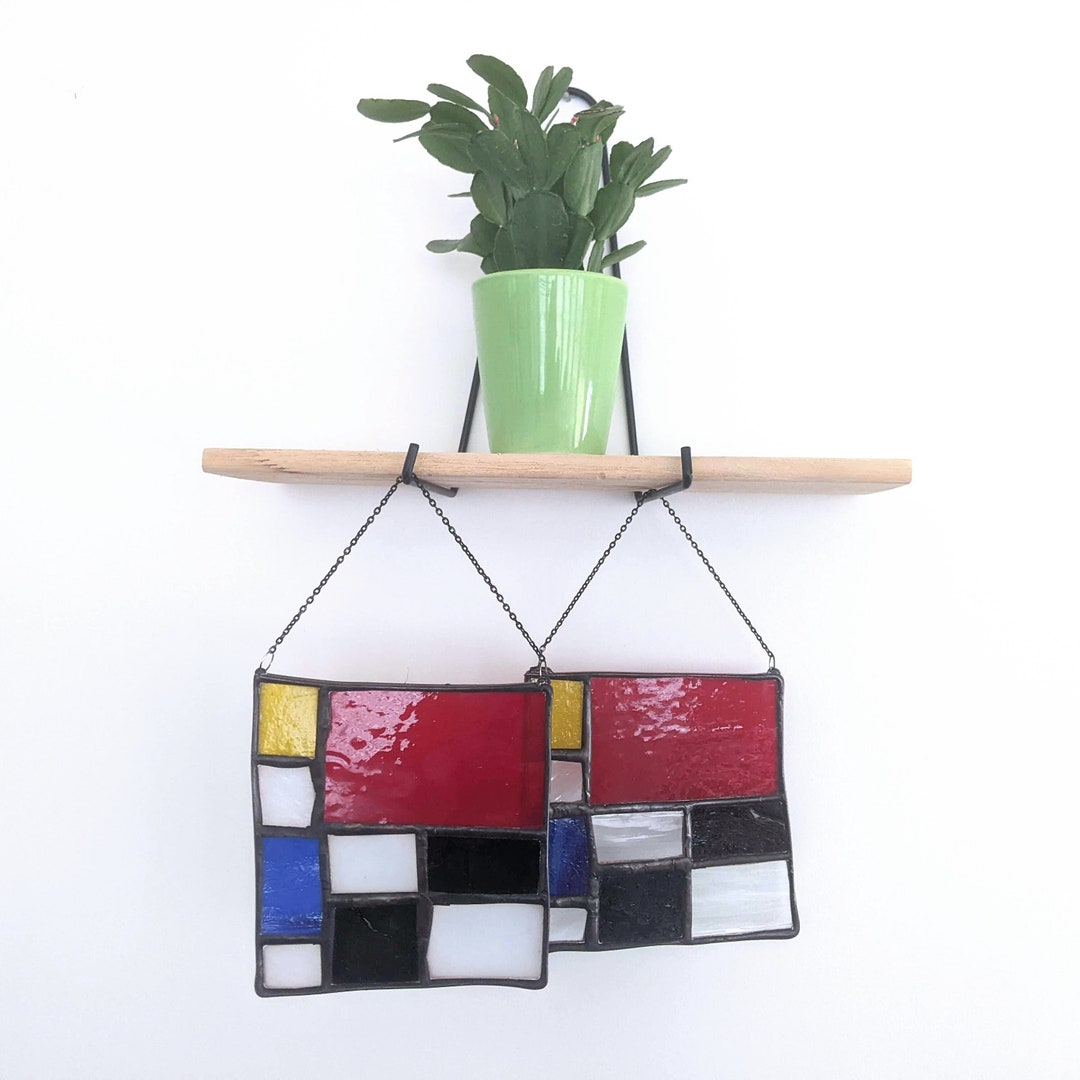 MADE TO ORDER Stained Glass Mondrian-inspired Geometric Cubist ...