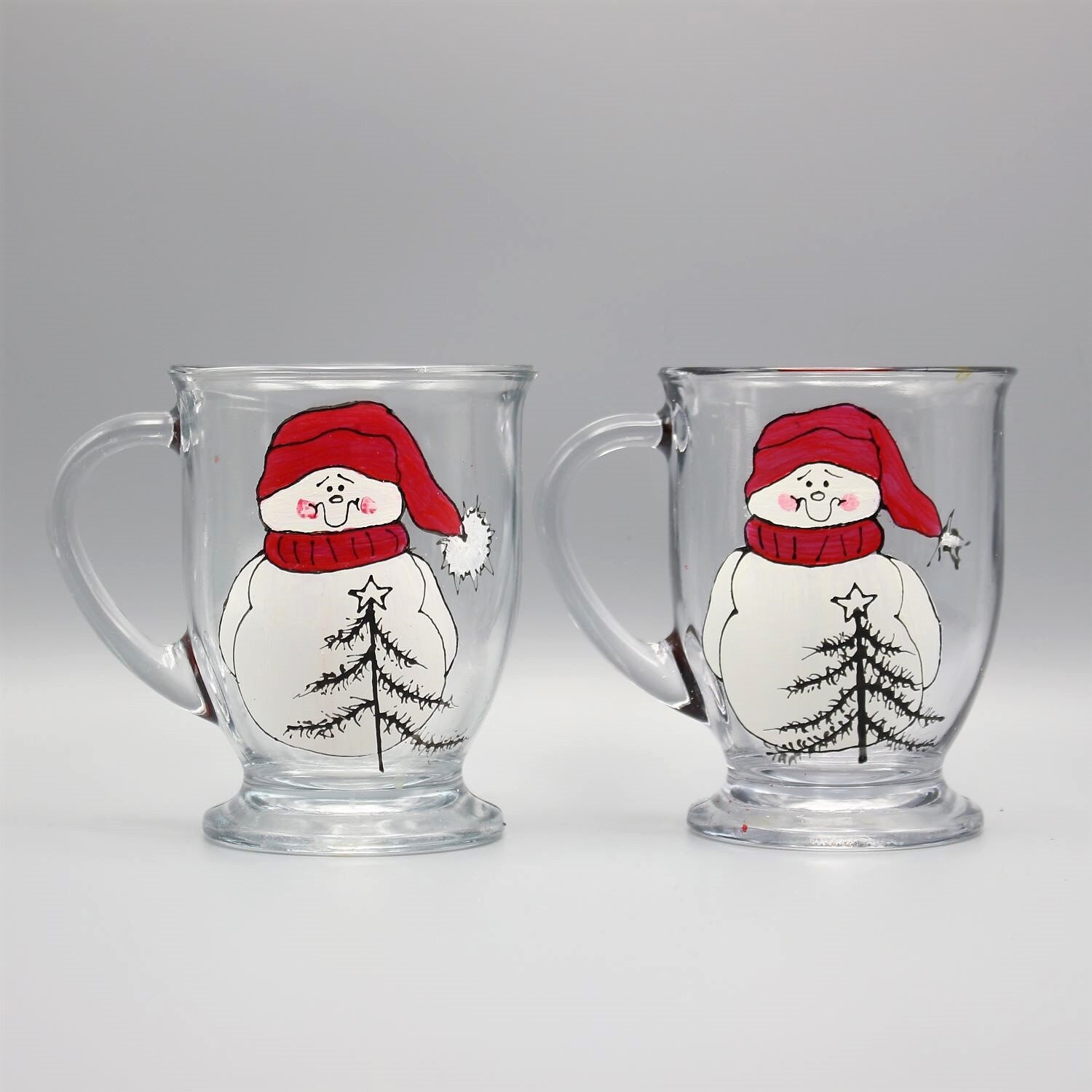 Painted Snowman Mugs Snowman Mugs Personalized Snowman Mugs | Etsy