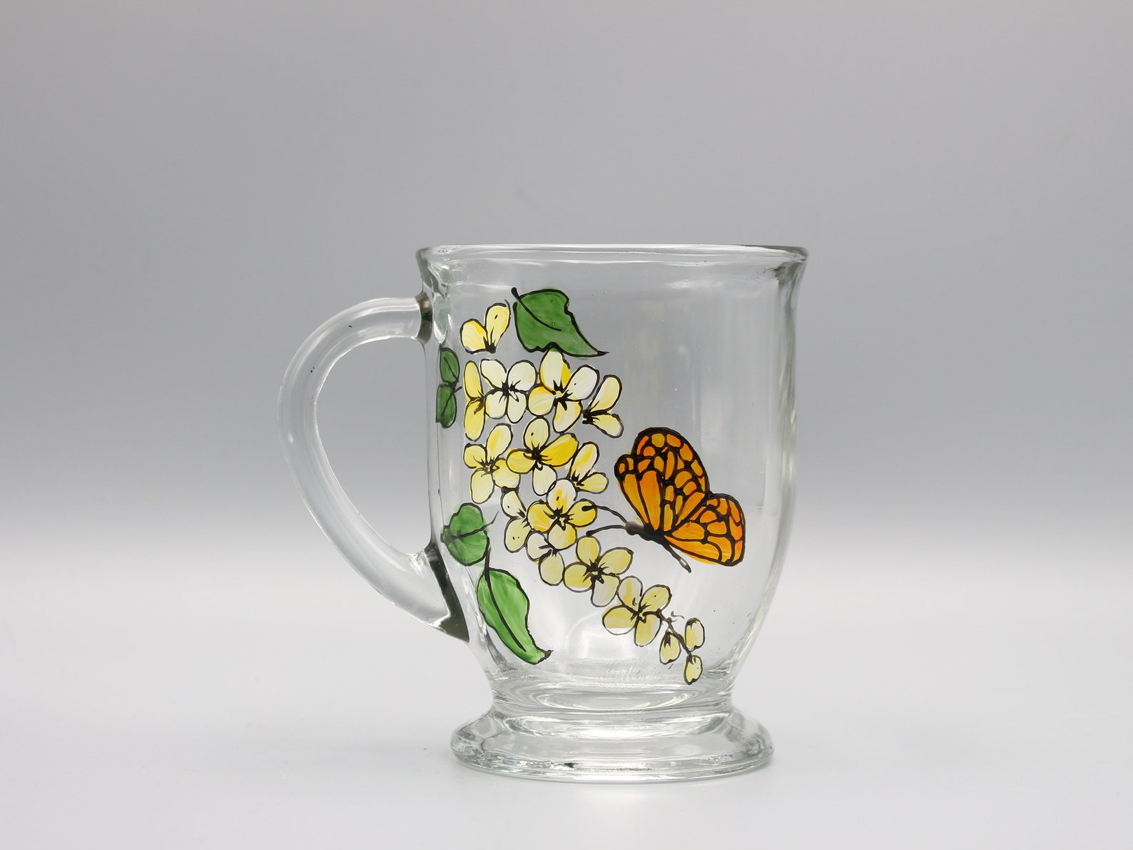 Painted Butterfly and Flower Mug, Mother's Day Gift, Beautiful Spring ...
