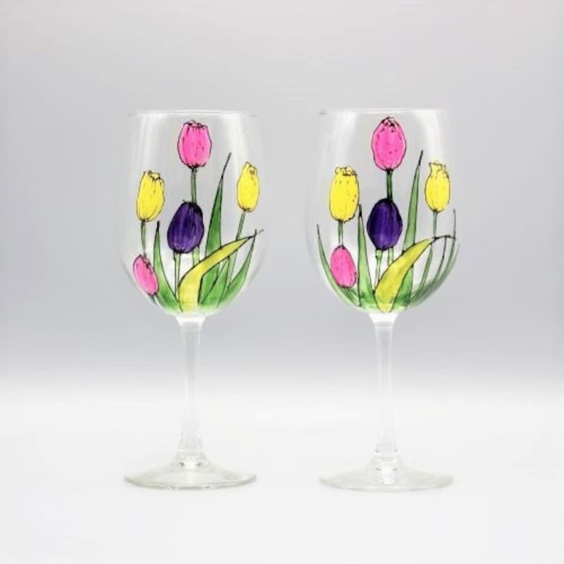 Spring Wine Glasses - Etsy