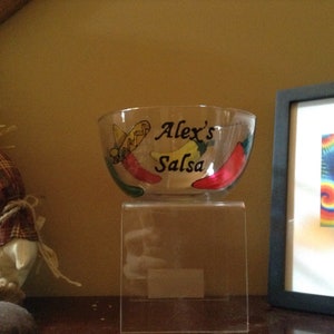 Painted Salsa Bowl, Personalized Salsa Bowl, Custom Salsa Bowl, Salsa ...