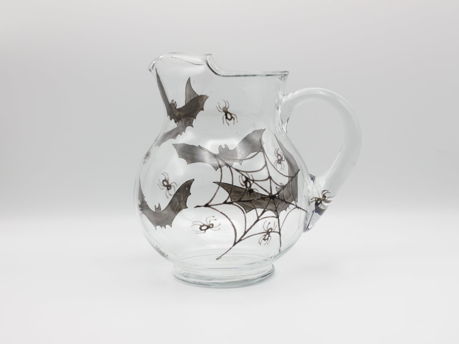Painted Halloween Pitcher Spooky Halloween Design Scary Bats - Etsy