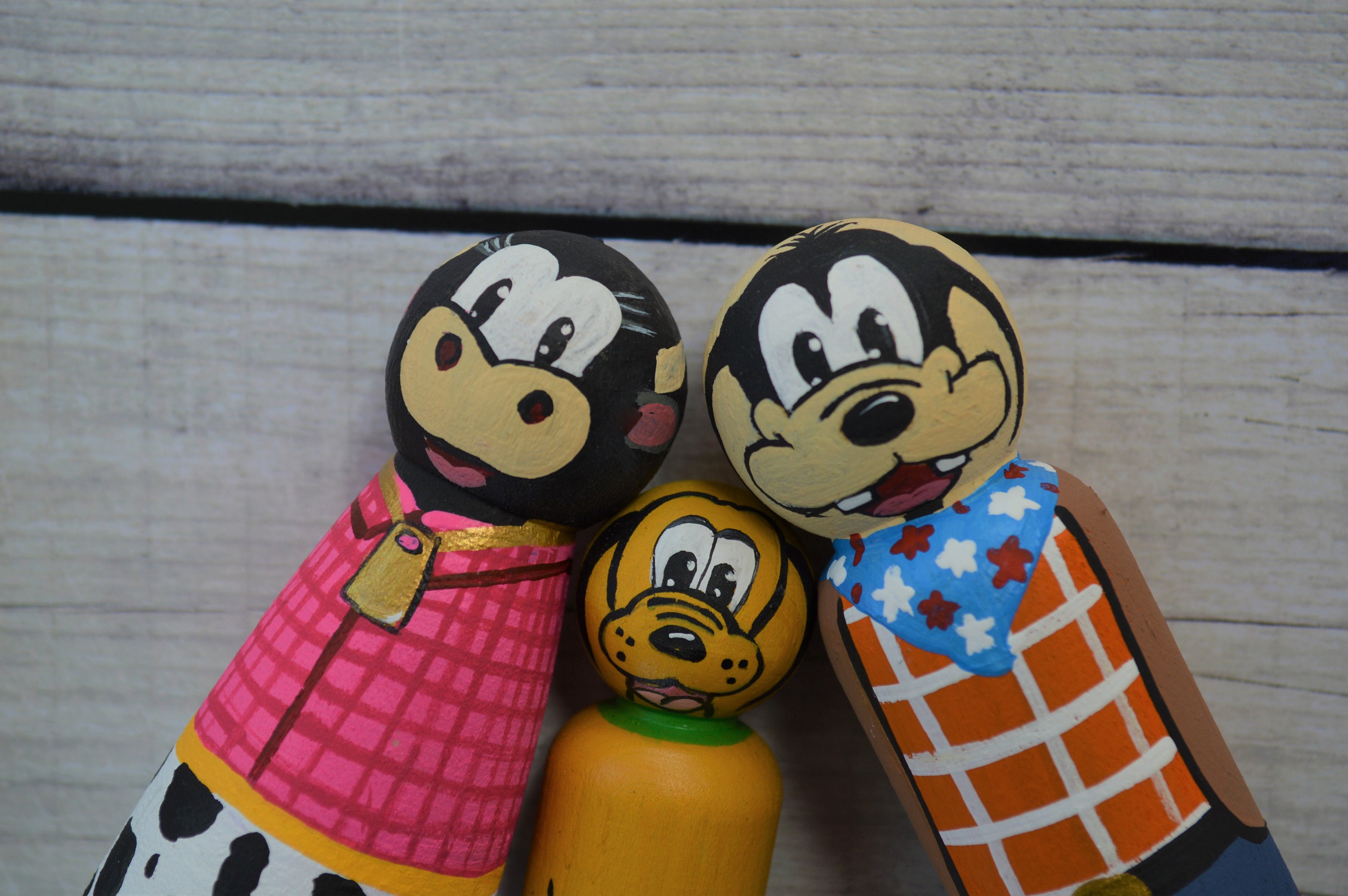 Mickey Mouse inspired peg dolls Mickey mouse Minnie mouse | Etsy