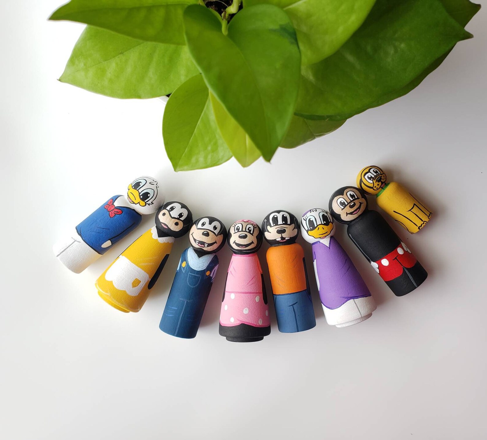 Mickey Mouse inspired peg dolls Mickey mouse Minnie mouse | Etsy