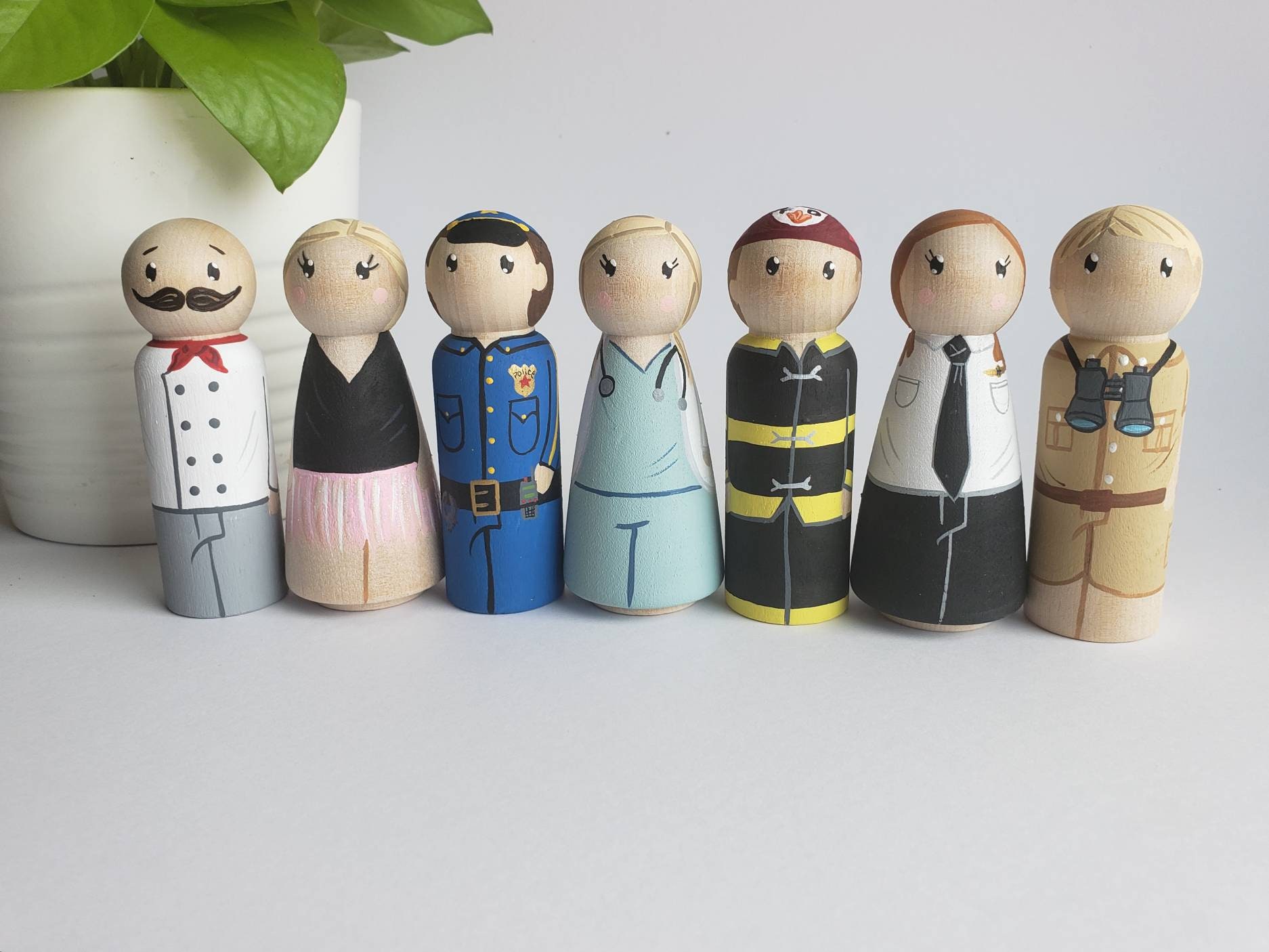 Community Helpers Peg Dolls Community Helper Toy Handpainted - Etsy Ireland