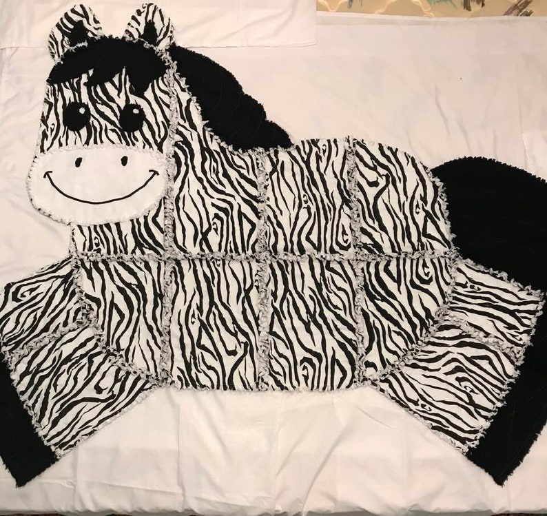 Zebra Rag Quilt - Etsy