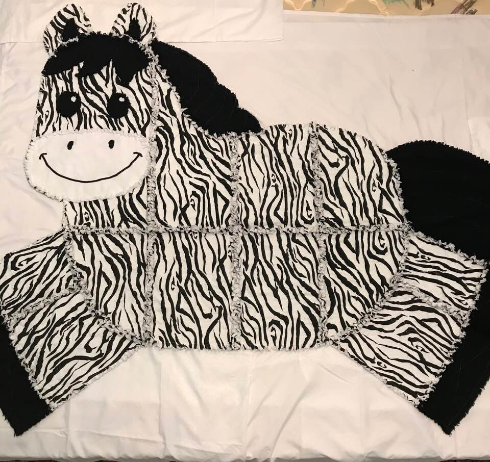 Zebra Rag Quilt - Etsy