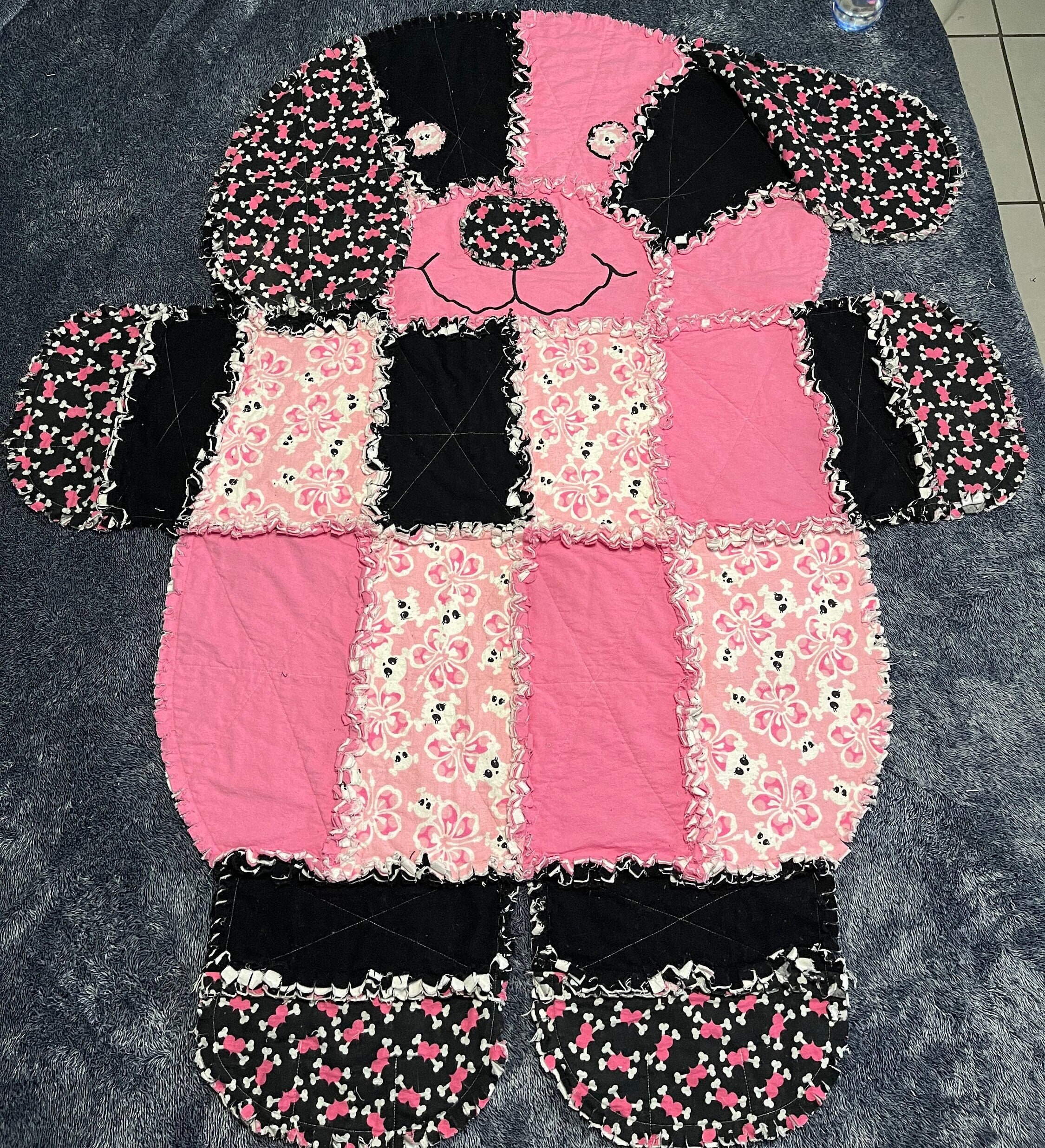 Dog Shaped Rag Quilt With Floppy Ears - Etsy