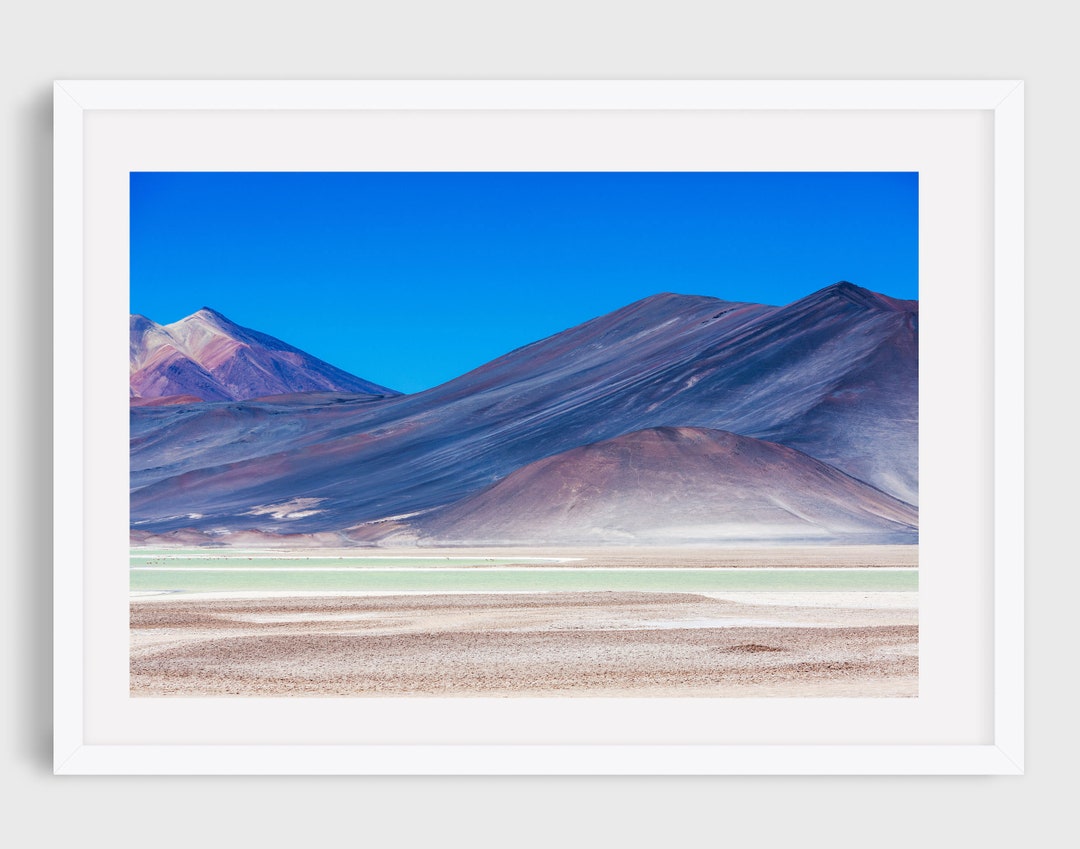 Atacama Desert Print, Chile Poster, Mountain and Lake Photography ...
