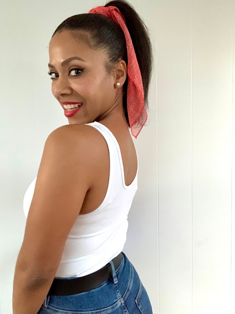 Silk Neck Scarf Red Print Silk Scarf Silk Chiffon Scarf - Etsy