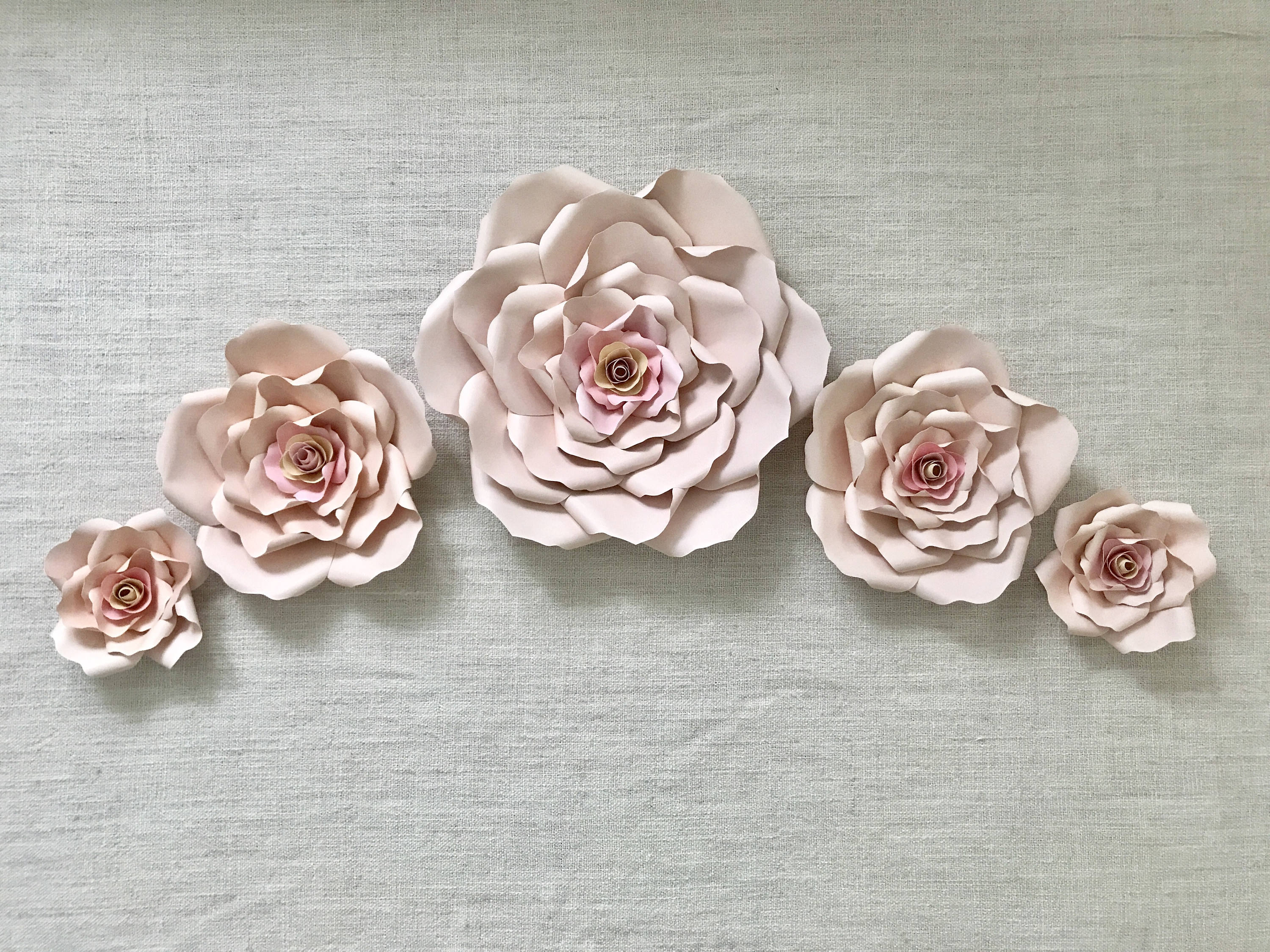 Handmade Paper Flower Set - Paper Roses - Floral Backdrop - Baby Shower ...