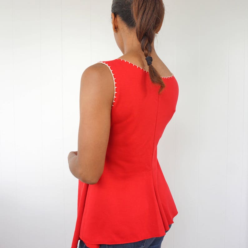 Sleeveless Maternity Top With Lace up Front - Red Boho Lace up Top With ...