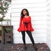 Maternity Top - Red Flare Sleeve Top - Long Sleeve Shirt With Ruffles ...