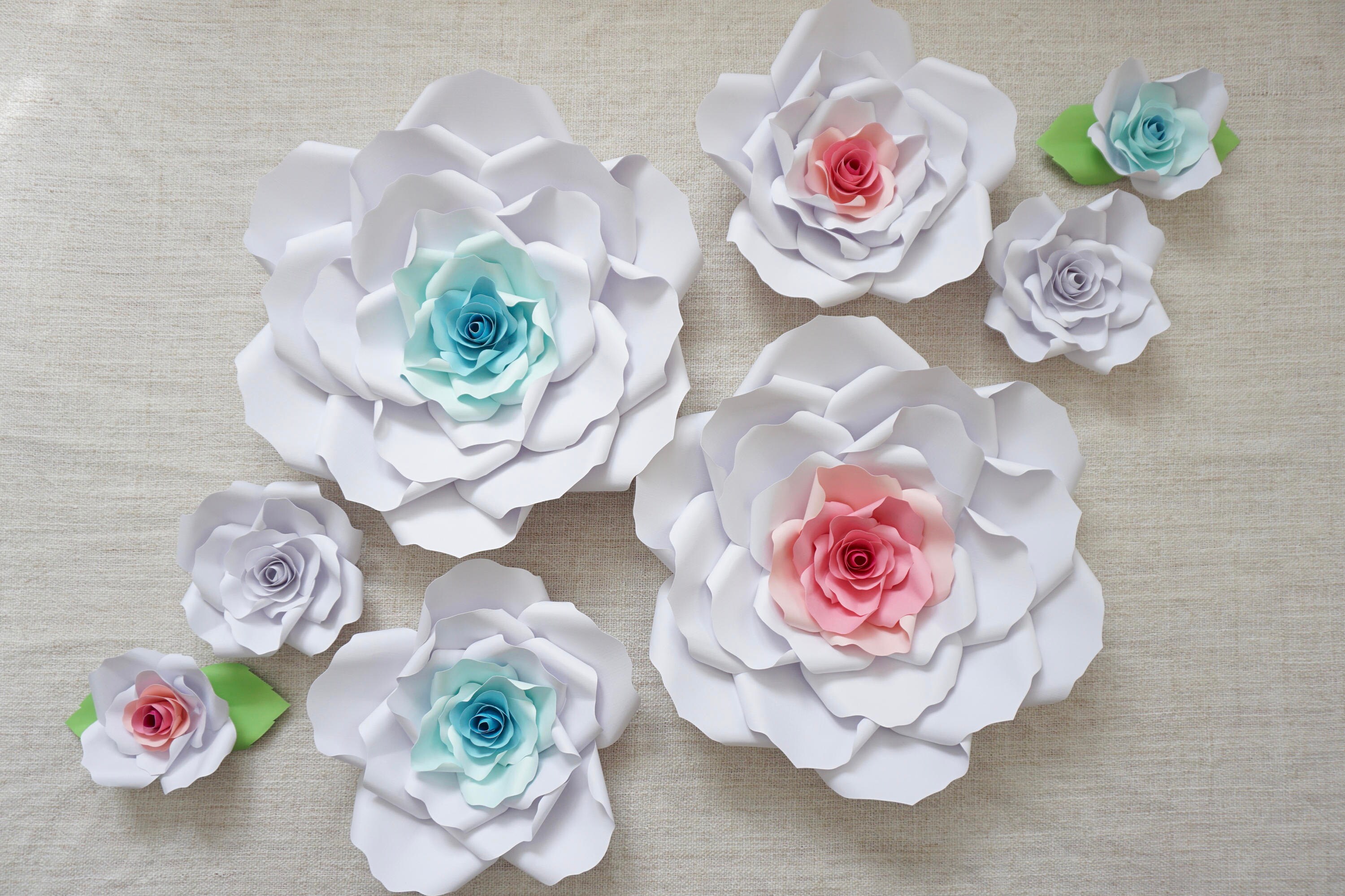 Handmade Paper Flowers - Paper Roses - Floral Backdrop - Baby Shower ...
