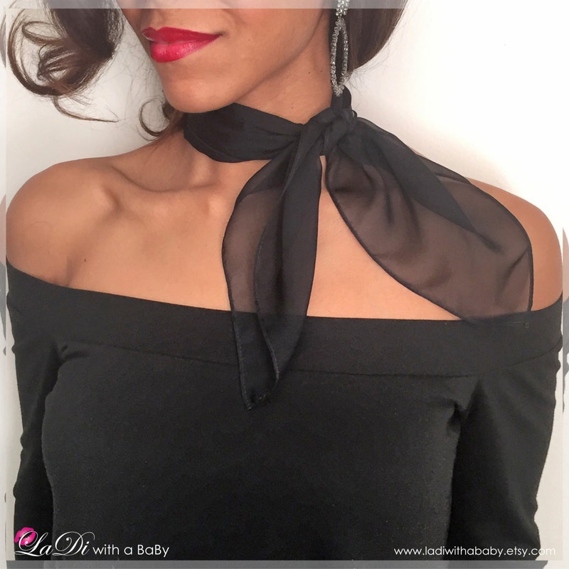 Chiffon Neck Scarf - Etsy
