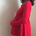 Red Maternity Top With Heart - Long Sleeve Top - Scoop Neck Maternity ...