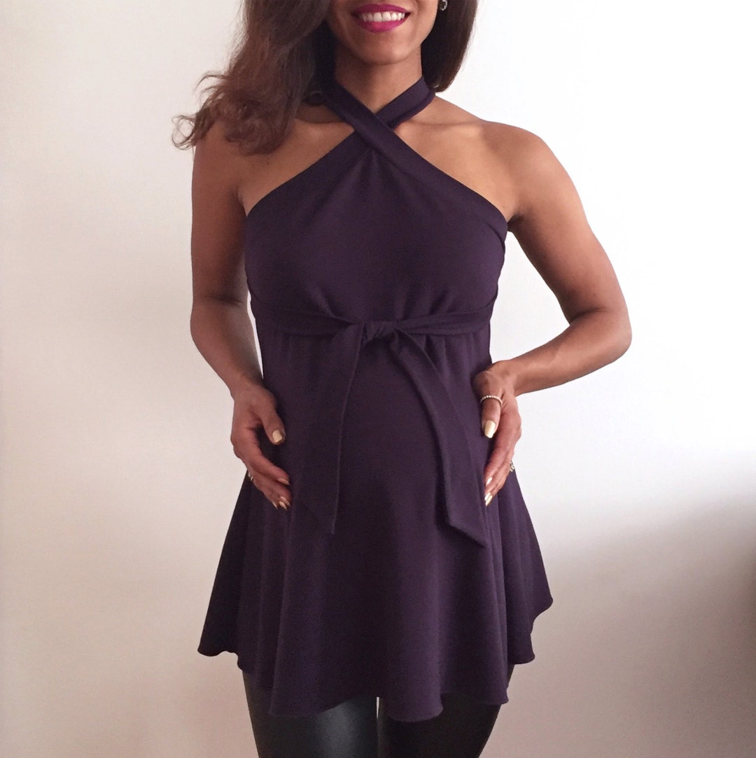 Halter Maternity Top Plum Halter Top Two Looks in One Top Holiday ...