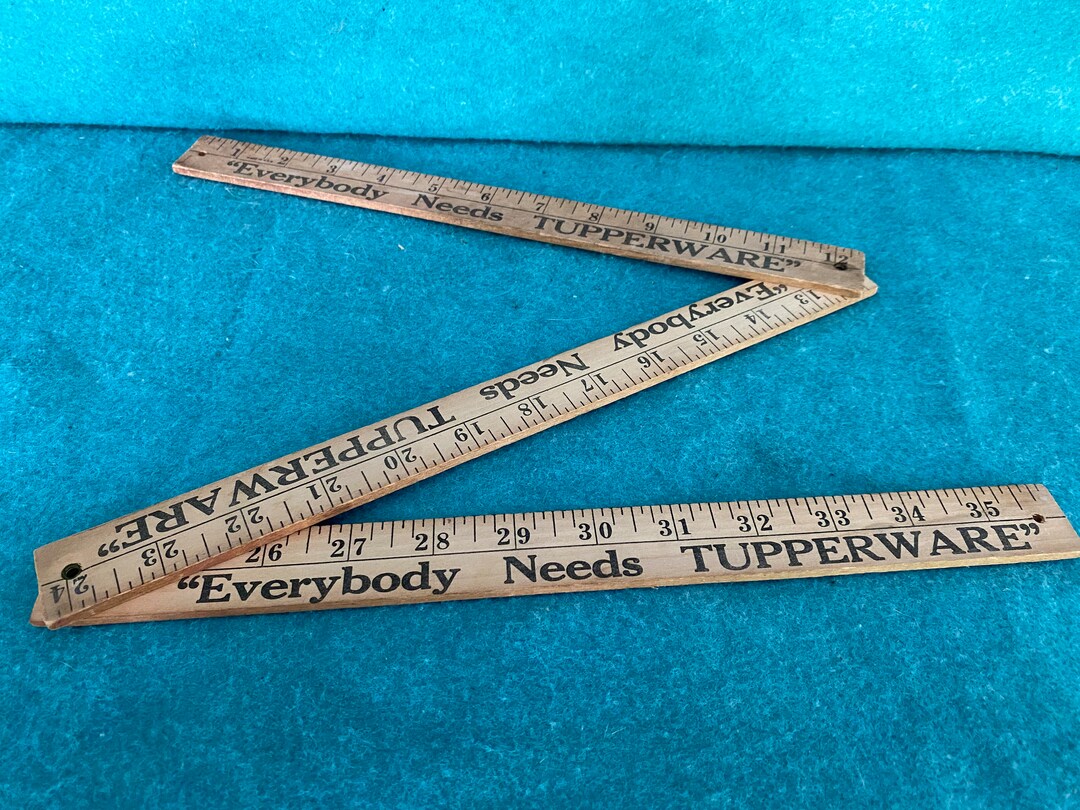 Vintage Wood "everybody Needs Tupperware" Advertising Folding Yardstick ...