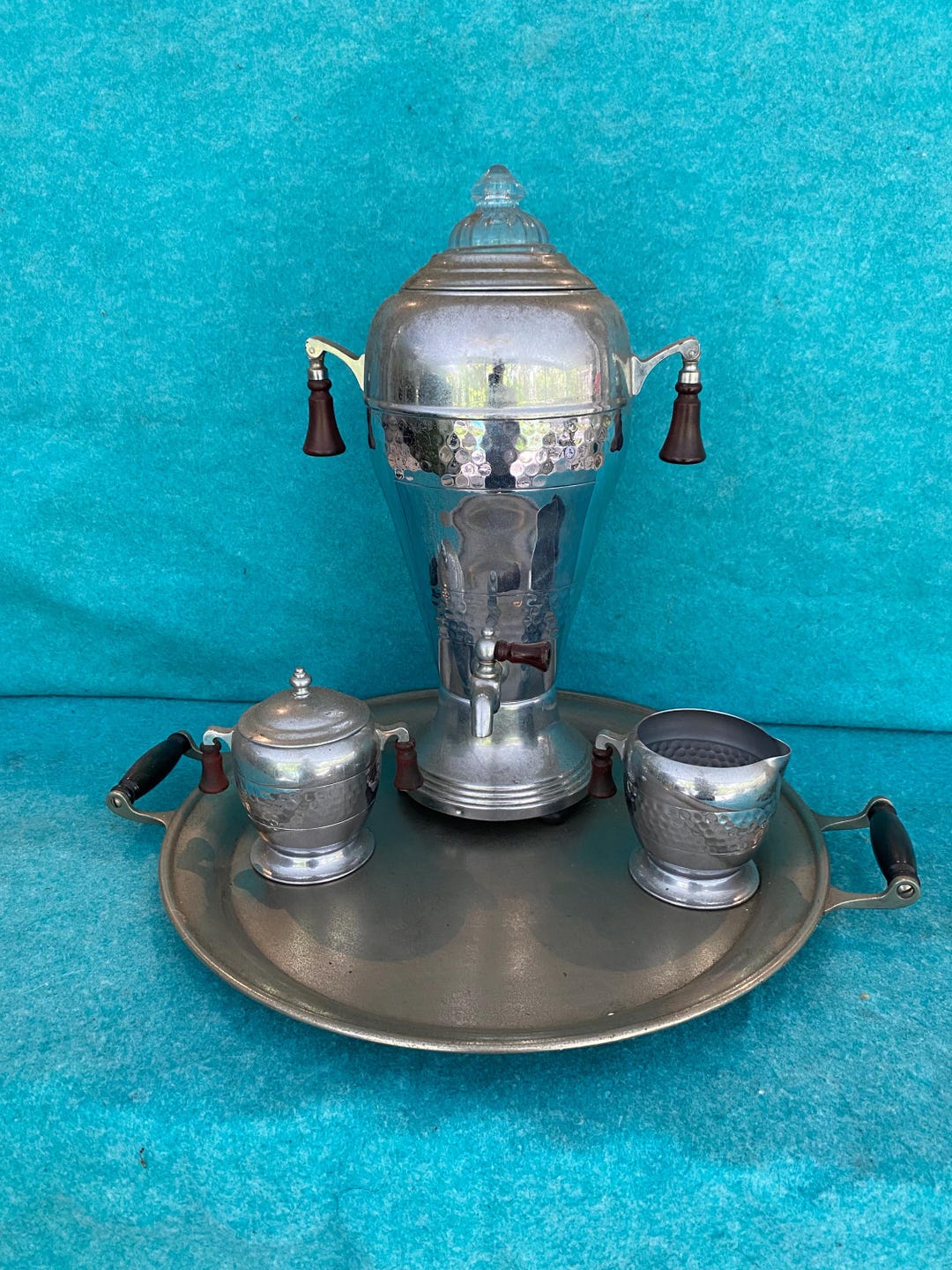 Nasco Art Deco Chrome With Plastic Handles Coffee Percolator Set #1010 ...