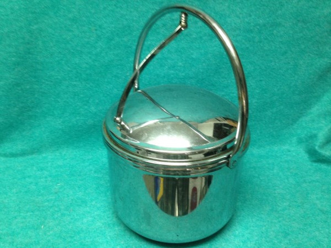 Ice Bucket Chrome With Pyrex Glass Insert Vintage MCM - Etsy