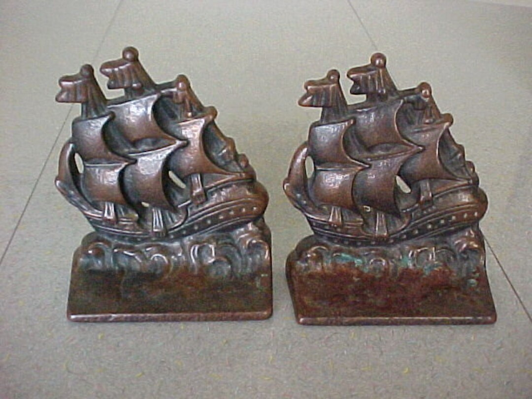 Bookends Pair Verona Spanish Galleon Ship Cast Iron - Etsy