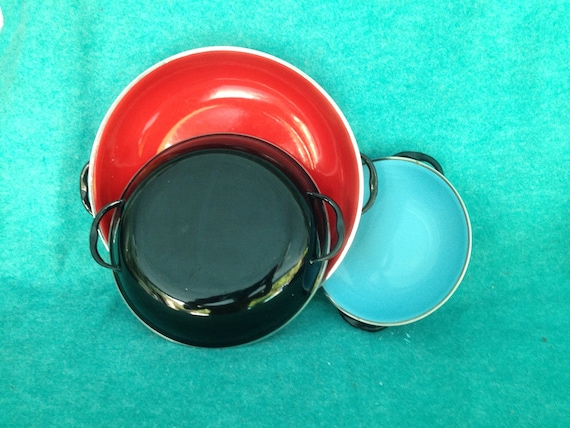 Emo Celje Yugoslavia Set of 3 Enamel Ware Cooking Pans Mid - Etsy