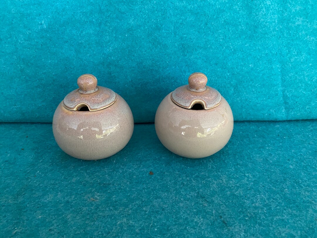General Ceramics Pottery Carillon Round Jam Jar With Lid Tan Priced ...