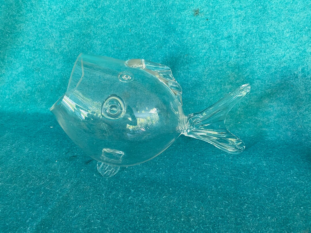 Blenko or Blenko Style MCM Clear Art Glass Fish Shaped Bowl - Etsy