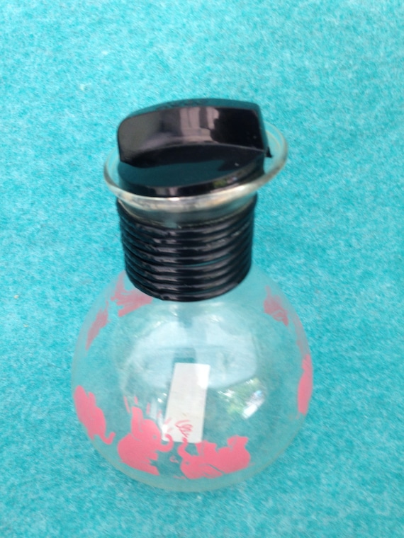 Hottle Bottle Glass Pink Elephants With Lid by Cory - Etsy
