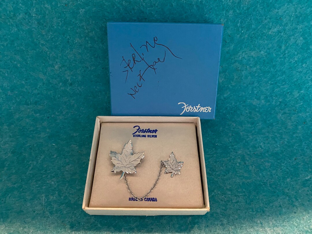 Vintage Forstner Sterling Silver Double Maple Leaf Pin Mint in Box - Etsy